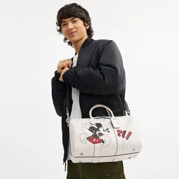 Coach Disney X Compass Bag 35 With Mickey Mouse - Chalk Multi